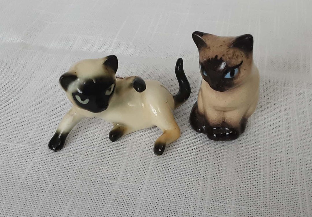 Siamese Cats, Miniature, Bone China - Etsy