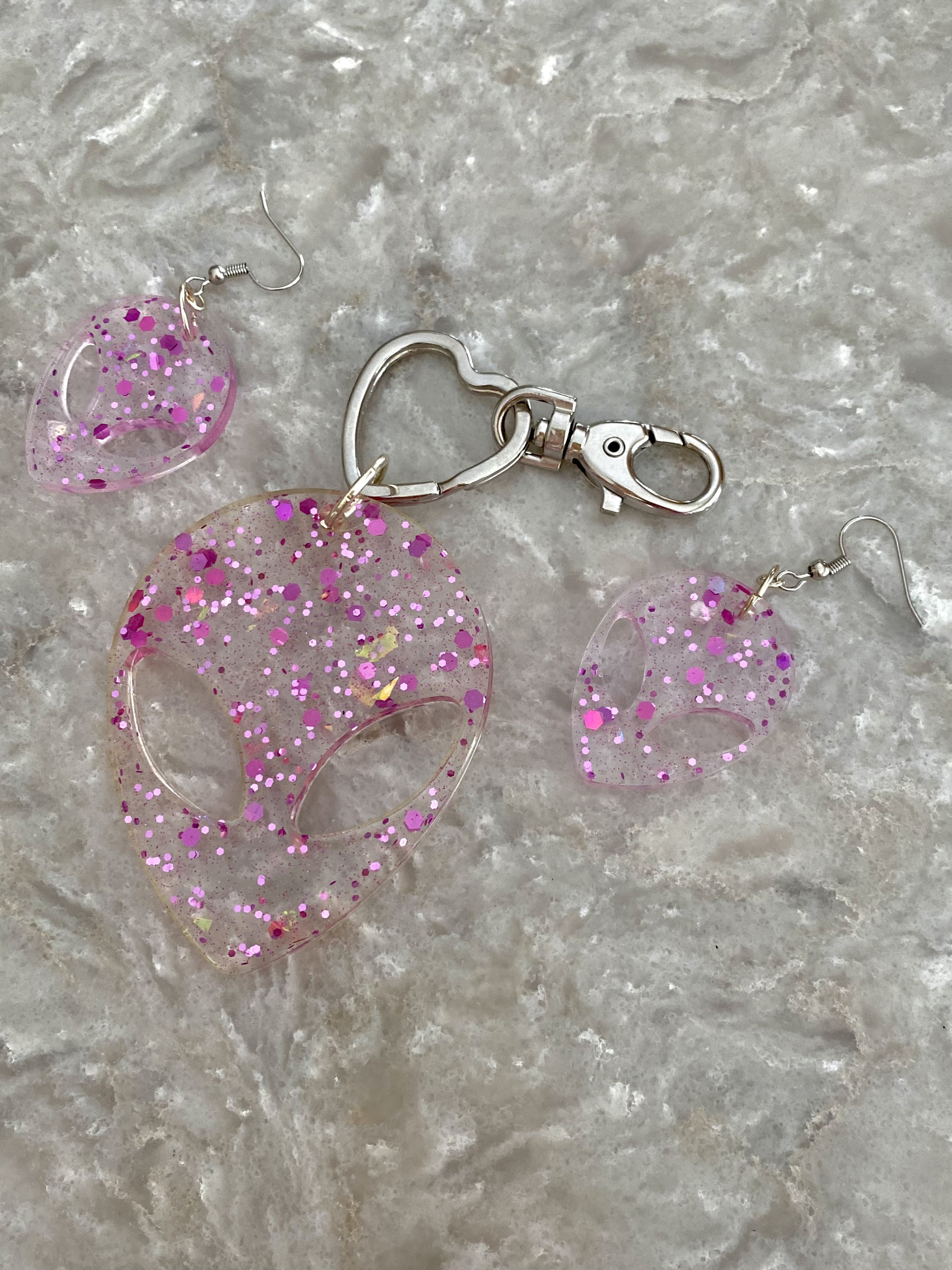Goth Barbiecore Y2K Baddie Alien Head Weirdcore Earrings and Matching ...