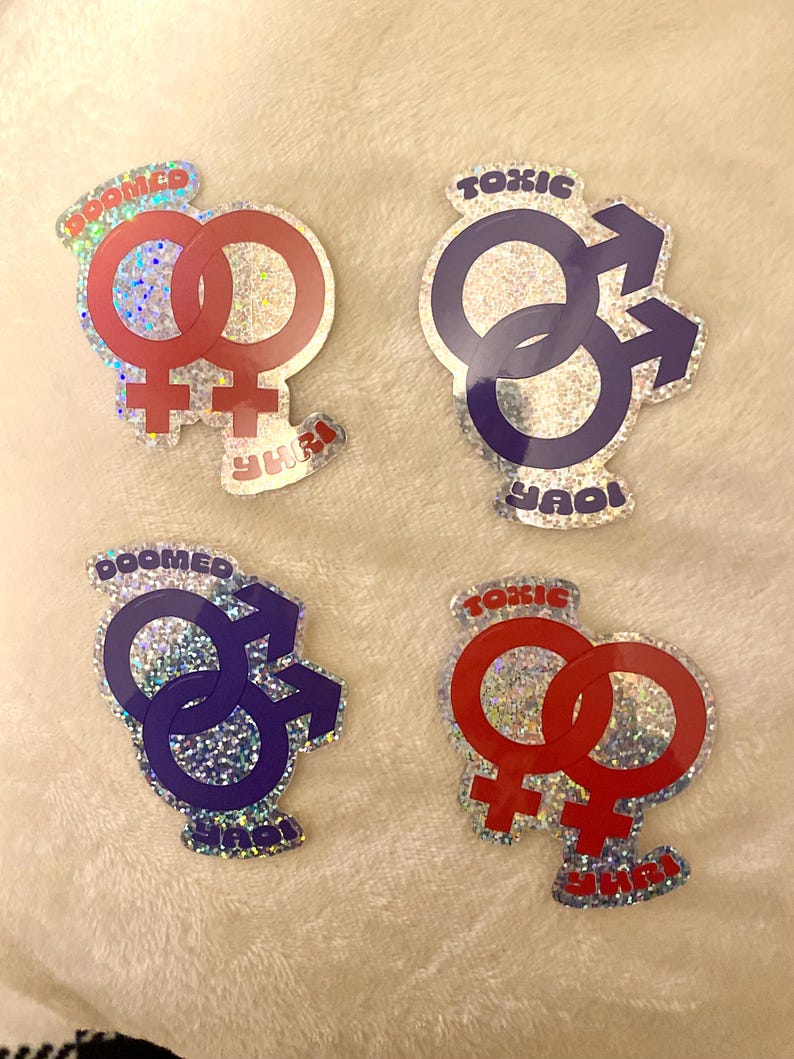 Doomed/toxic Yaoi/yuri Holographic Stickers - Etsy