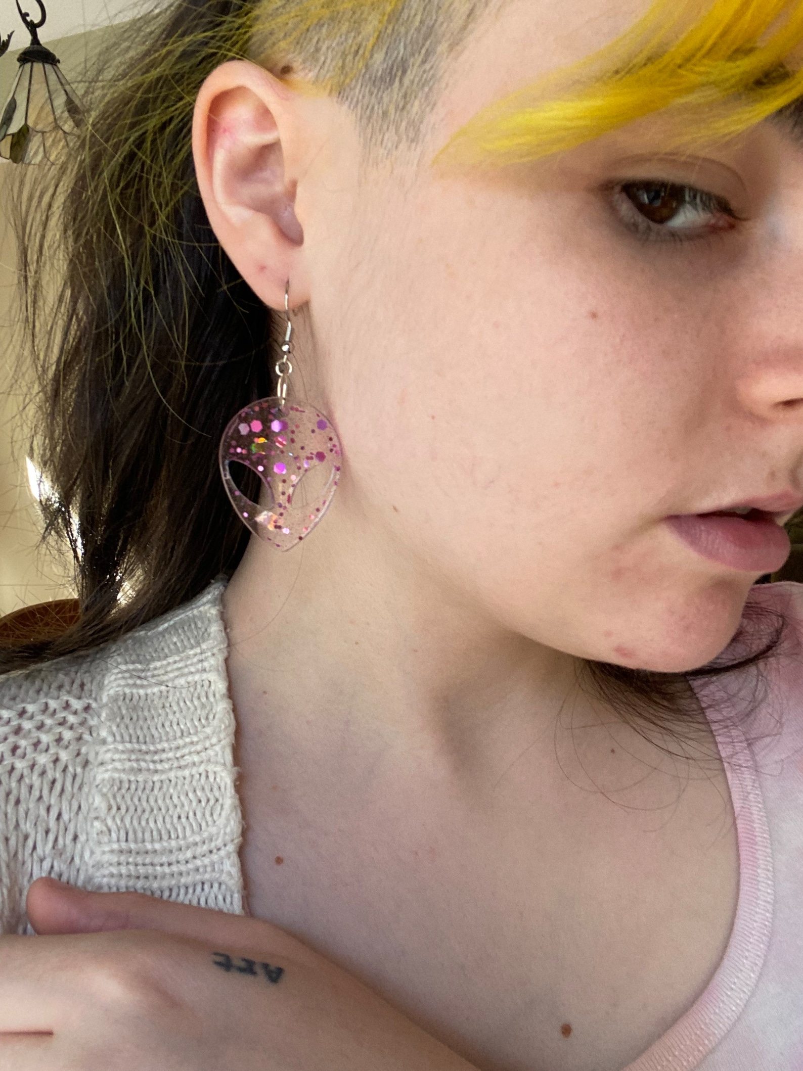 Goth Barbiecore Y2K Baddie Alien Head Weirdcore Earrings and Matching ...