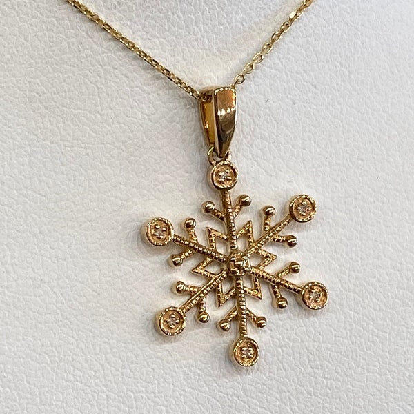 Diamond Snowflake Necklace - Etsy