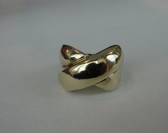14k Gold X Ring - Etsy