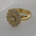14k Yellow Gold Diamond Flower Ring - Etsy