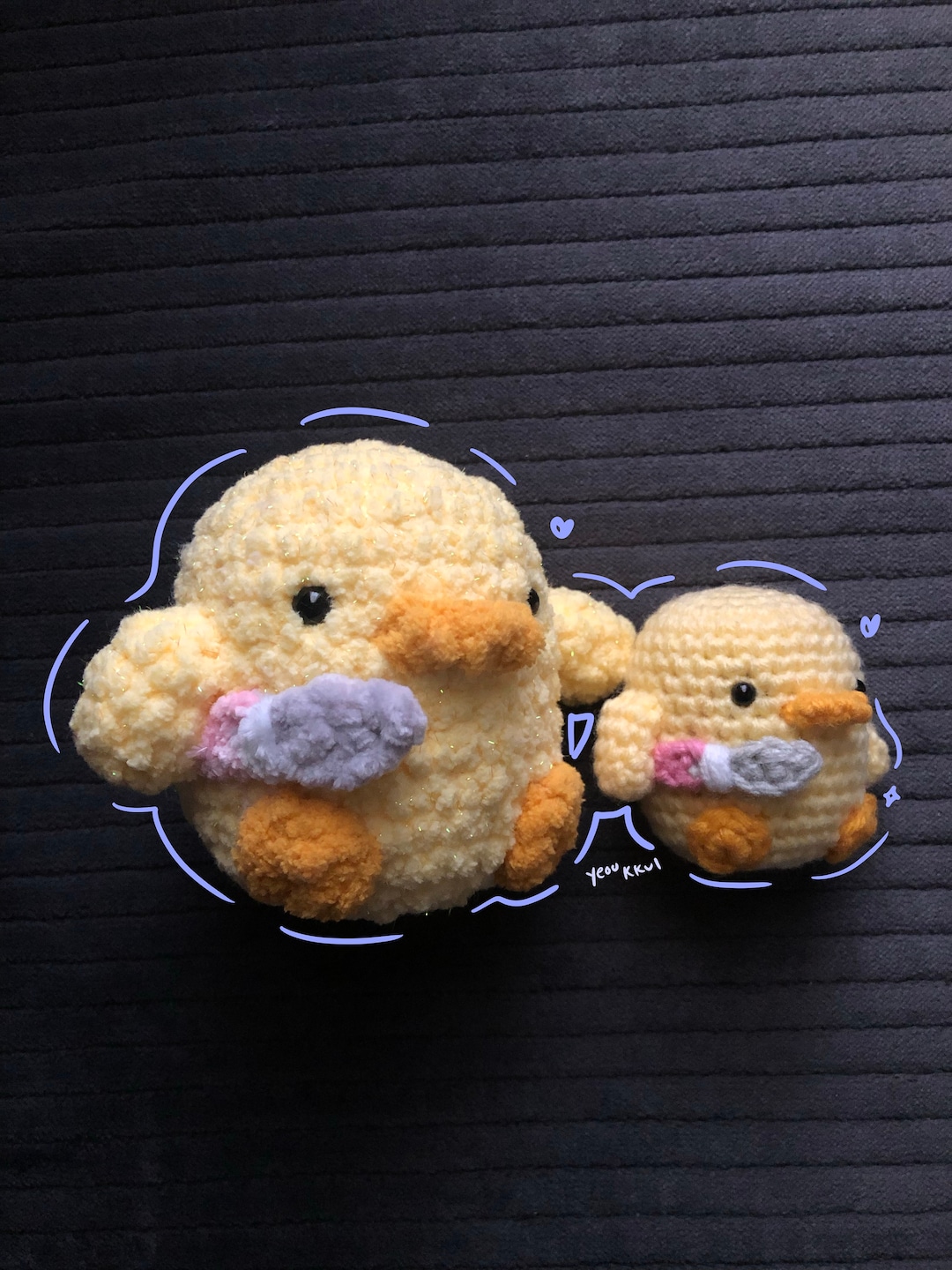 Duck With Knife Plush Stabby Duck Crochet Duck Meme Gift Amigurumi Toy ...