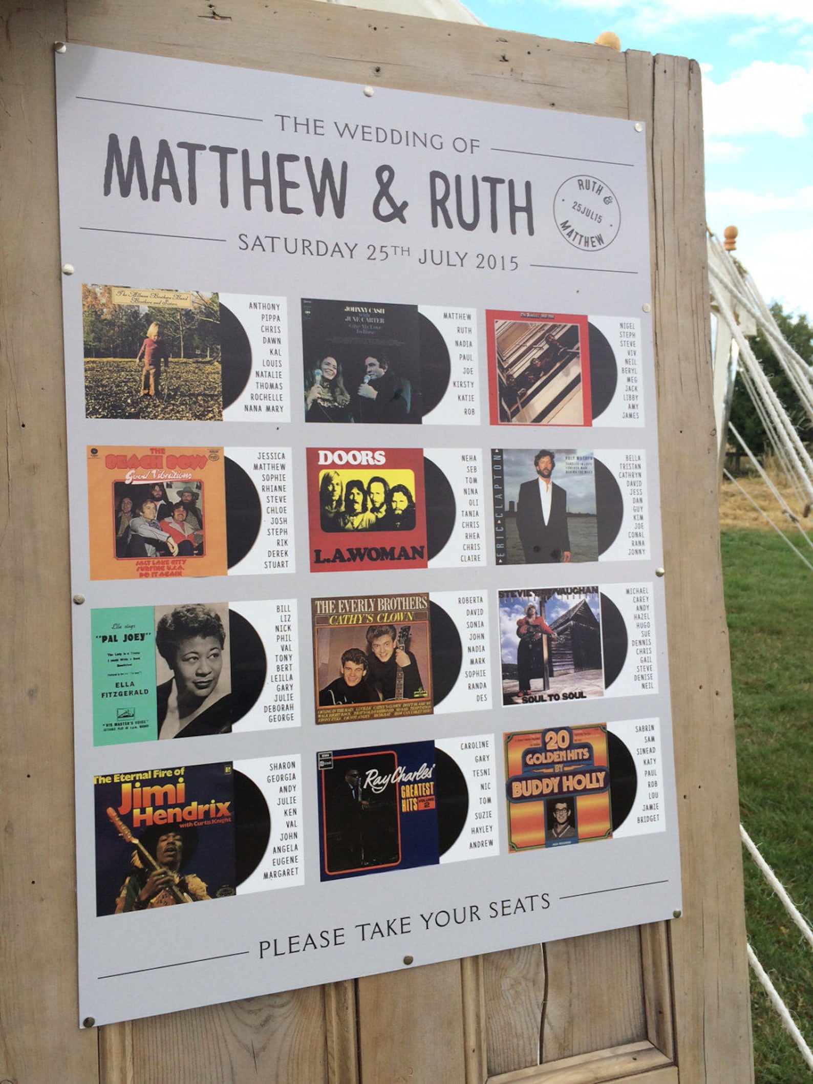 Vinyl Records Wedding Table Plan - Etsy