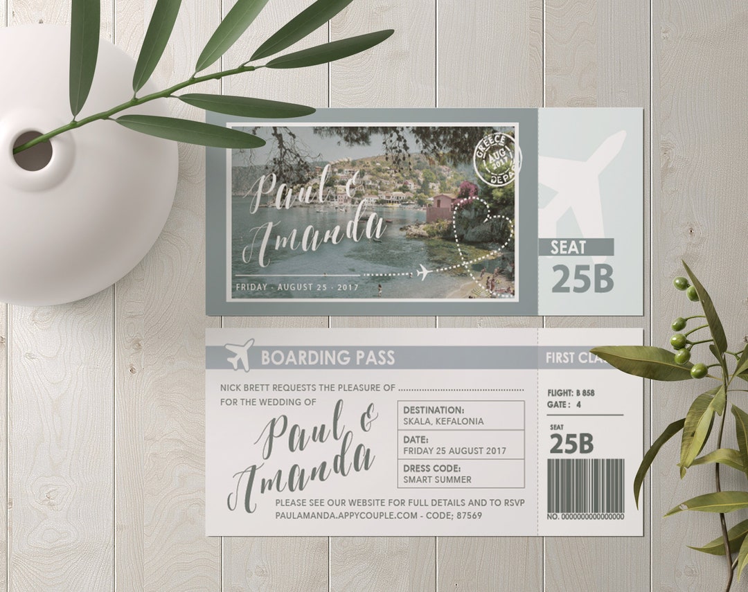 Wedding Invitation Boarding Passes - Etsy