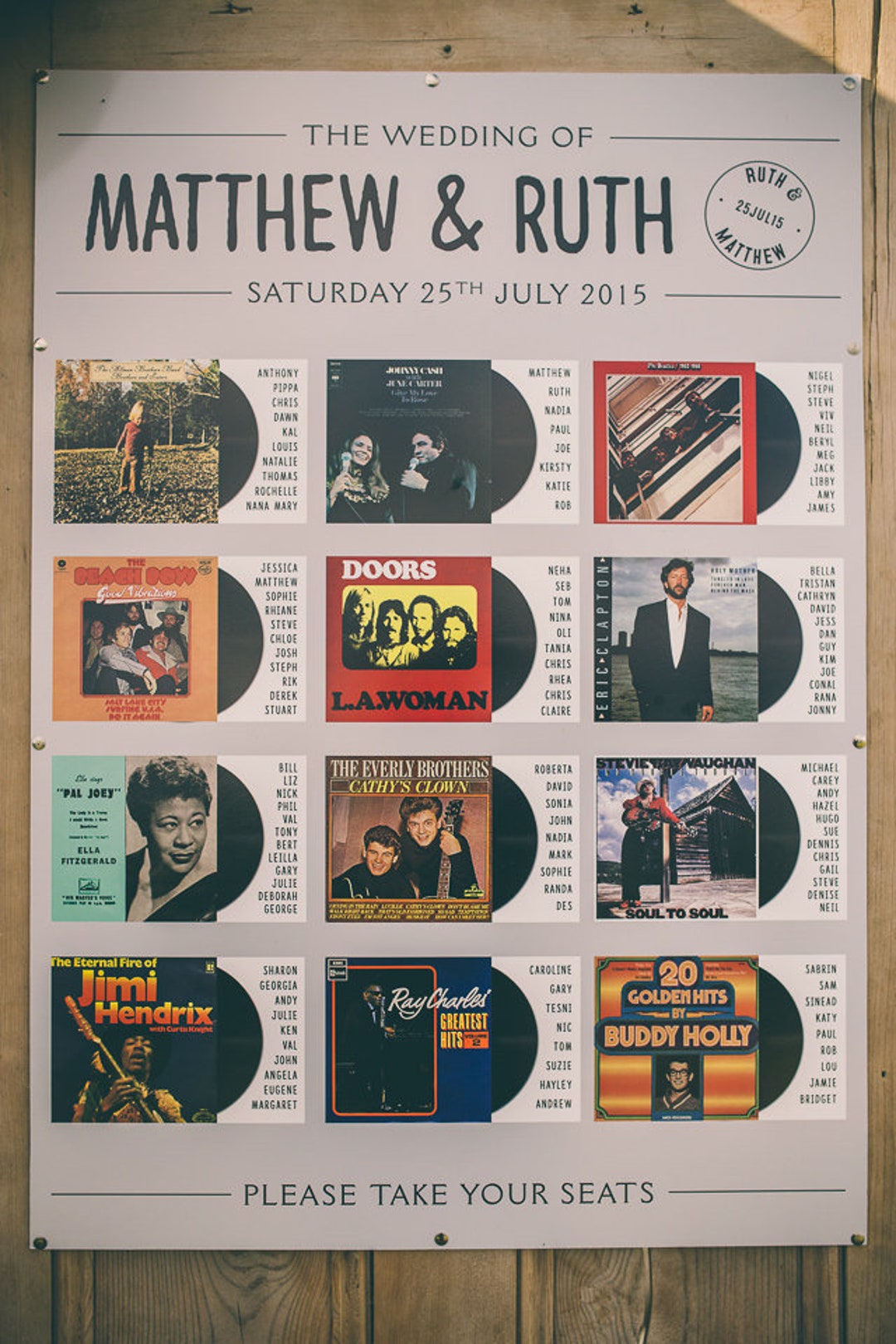 Vinyl Records Wedding Table Plan - Etsy