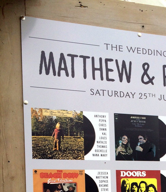 Vinyl Records Table Signs to Match Wedding Table Plan - Etsy