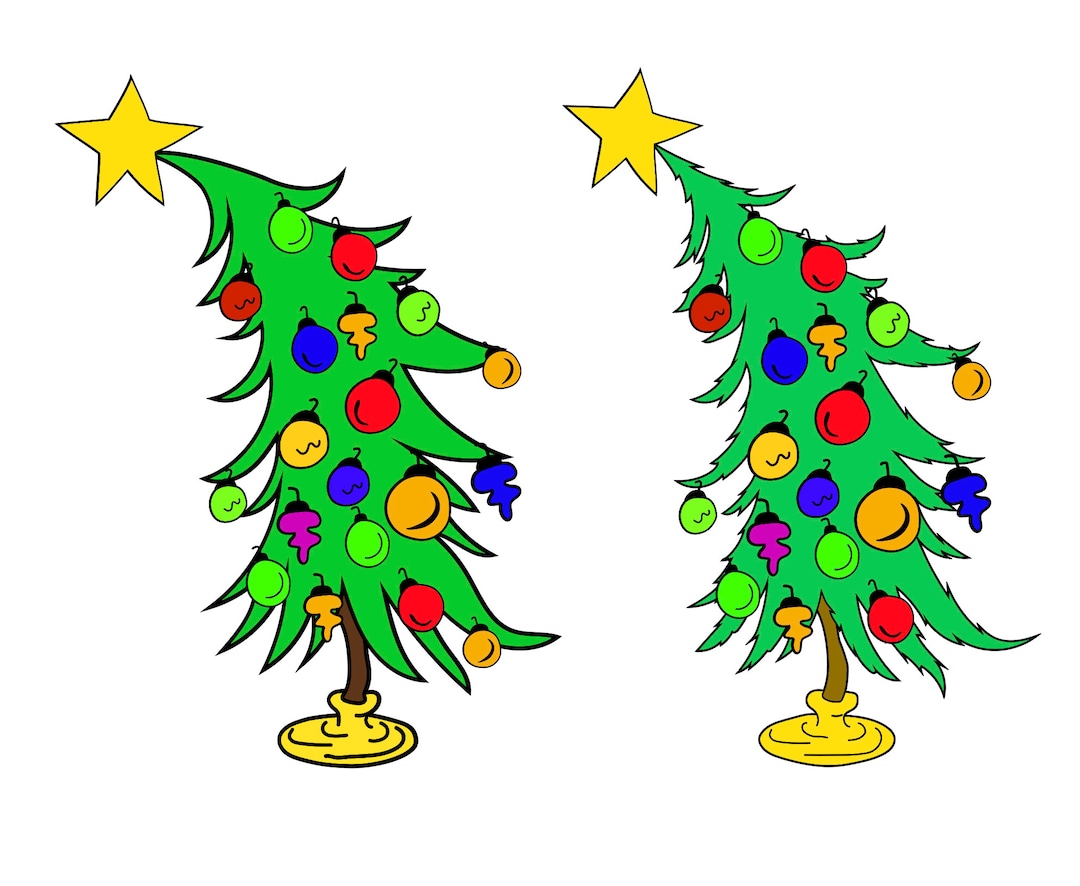 Grinch Christmas Tree Svg/bent Christmas Tree Svg/curved - Etsy Canada