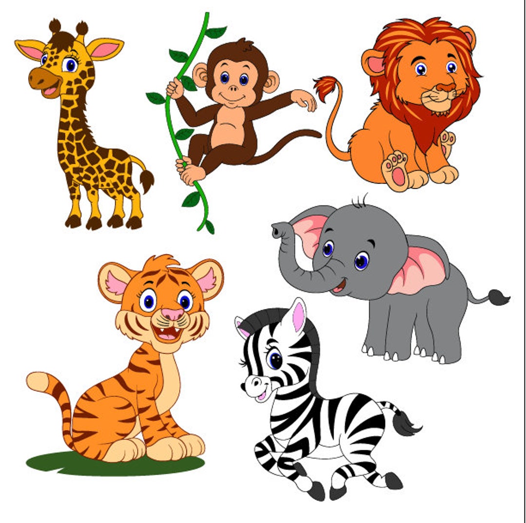 Safari Animals Svg/baby Animals Svg/tiger/elephant/monkey/giraffe/zebra ...