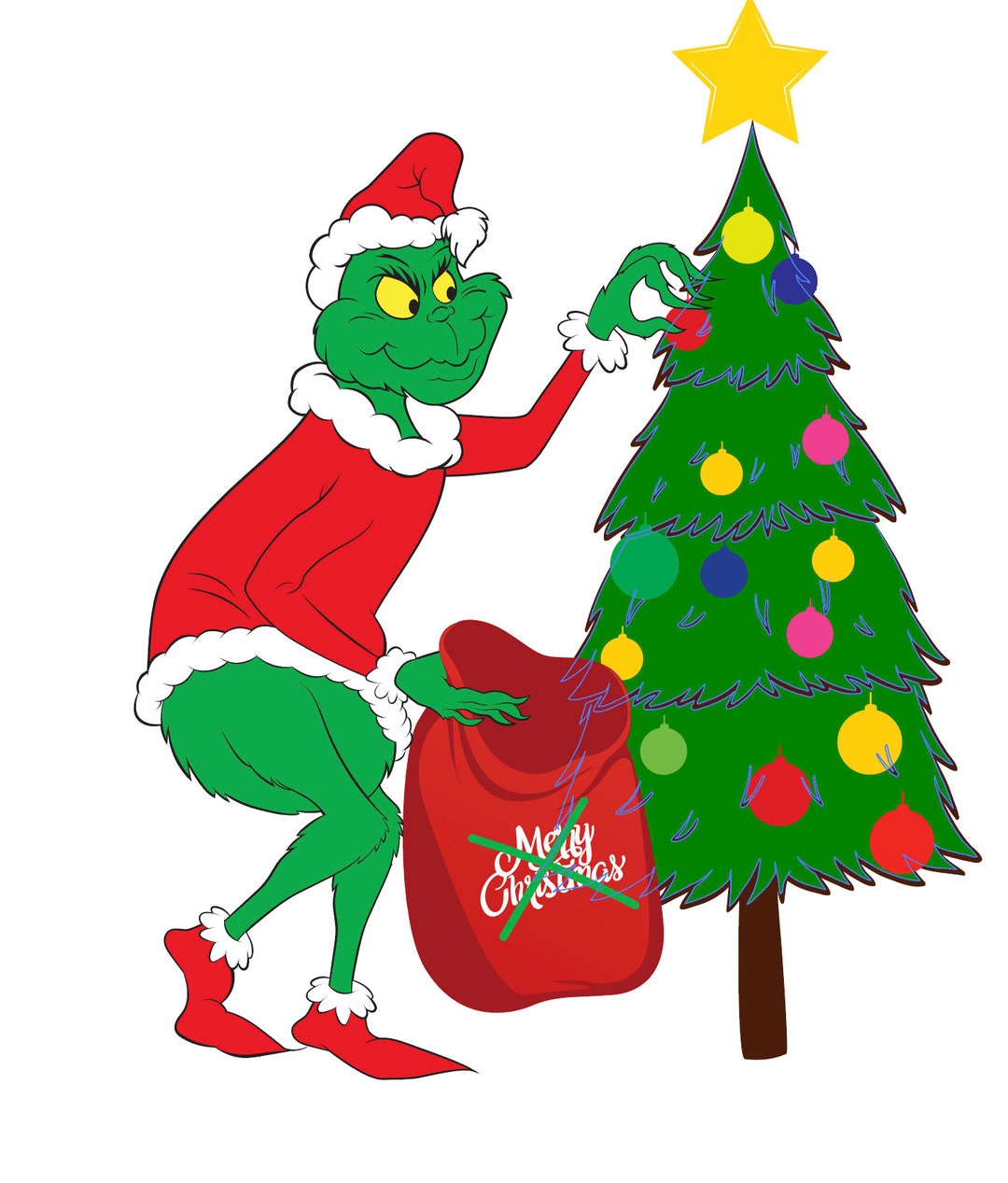 Grinch Stealing Ornaments Svgs Grinch Svg Grinch Stealing Christmas