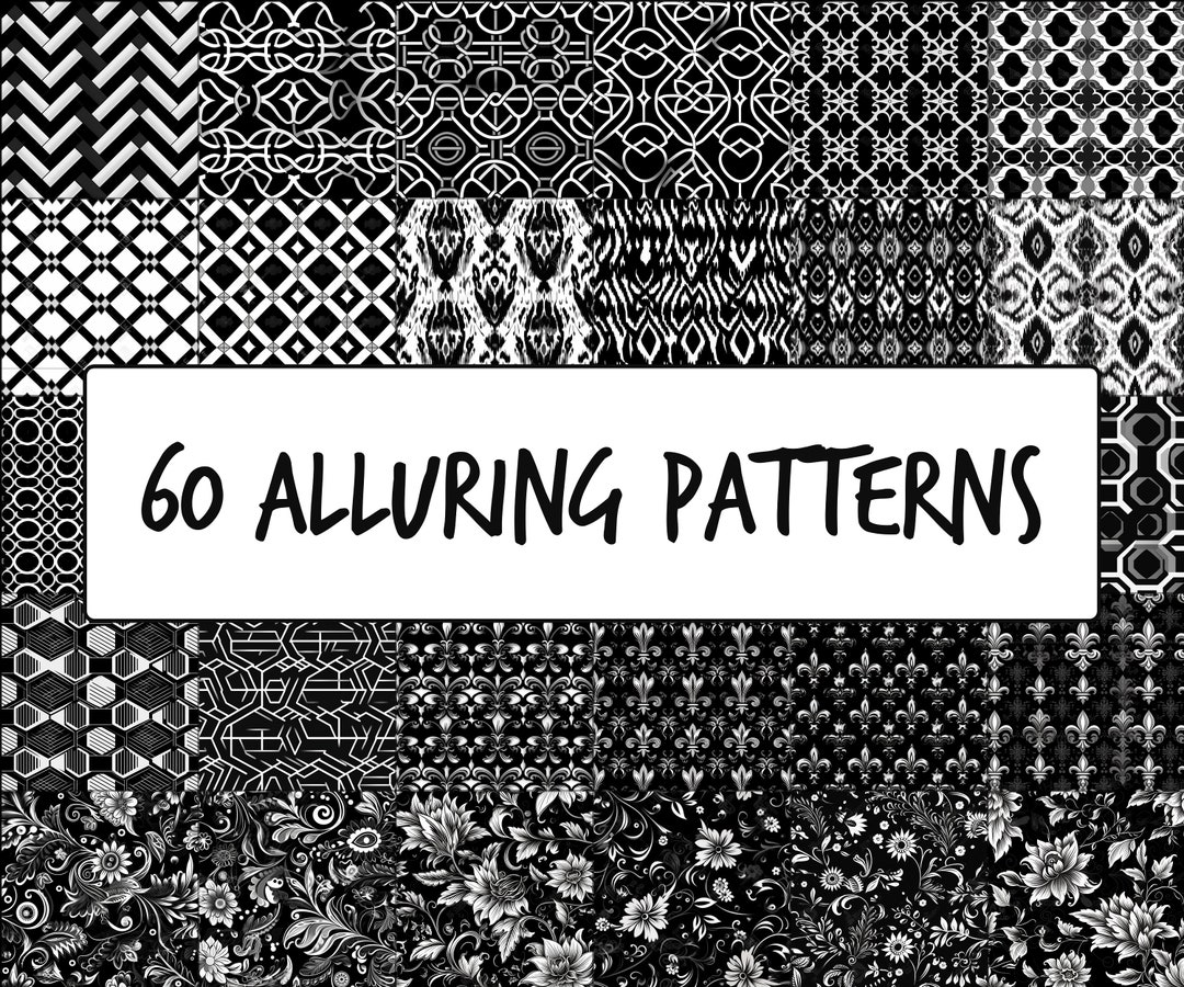 30 Unique Black and White Geometric Pattern Digital Downloads - High ...