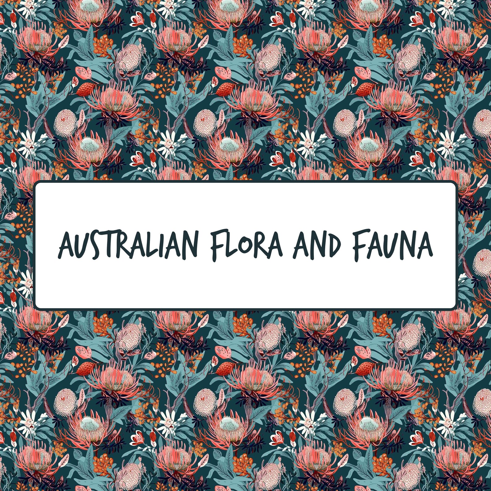 5 Australian Flora and Fauna Digital Seamless Patterns Featuring Plants ...