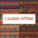 5 Peruvian Seamless Patterns With Vibrant Colors Intricate Weaving for ...