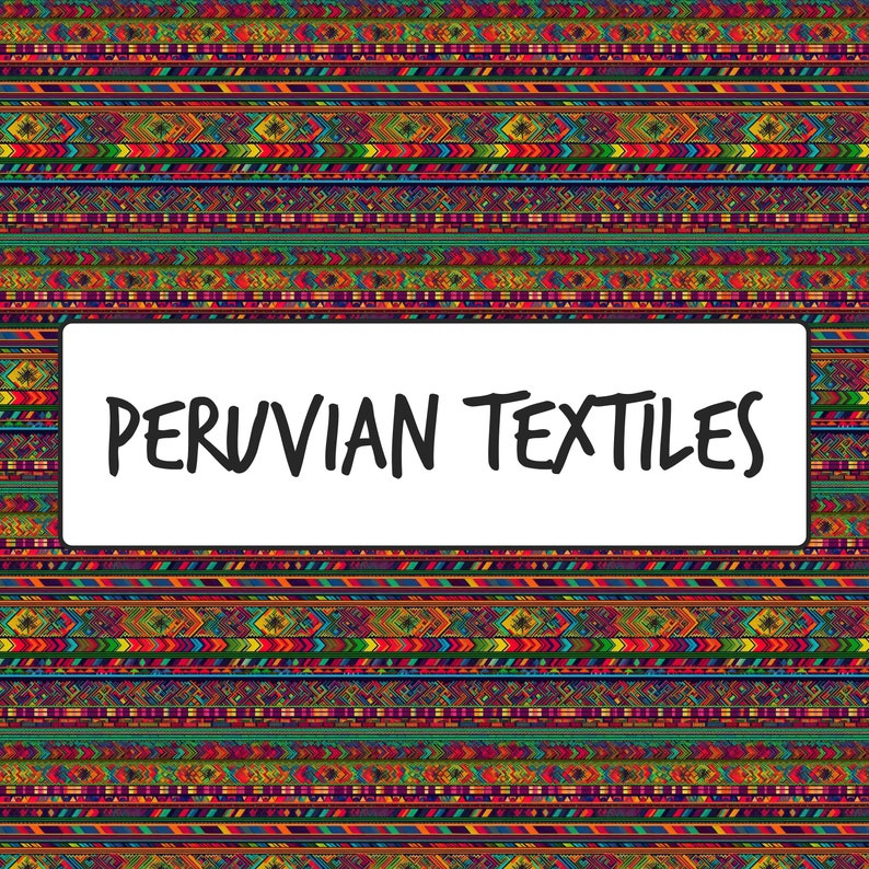 5 Peruvian Seamless Patterns With Vibrant Colors Intricate Weaving for ...
