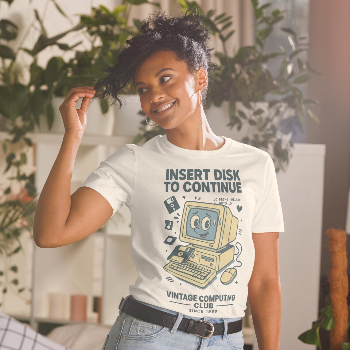 Insert Disk to Continue Vintage Computer T-shirt – Retro Floppy Disk ...