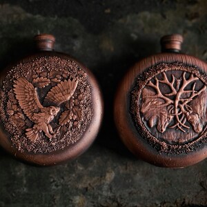 Christmas Owl Ornament Whiskey Hip Flask in a Leather Holster Owl Mug ...