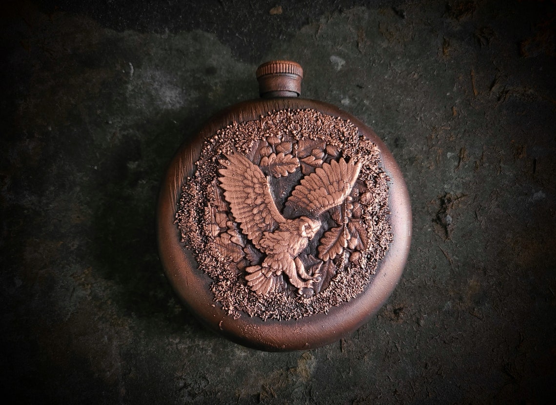 Christmas Owl Ornament Whiskey Hip Flask in a Leather Holster Owl Mug ...