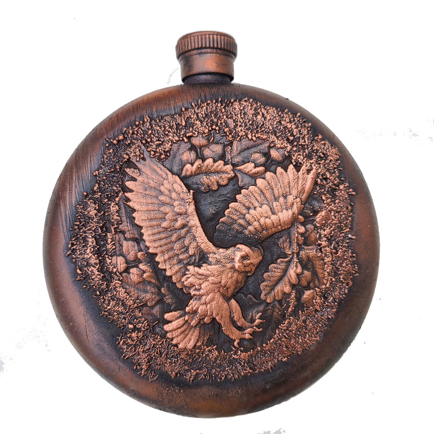 Christmas Owl Ornament Whiskey Hip Flask in a Leather Holster Owl Mug ...