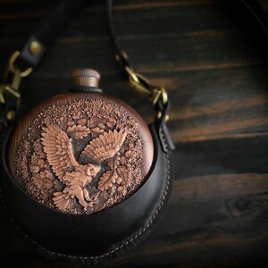 Christmas Owl Ornament Whiskey Hip Flask in a Leather Holster Owl Mug ...