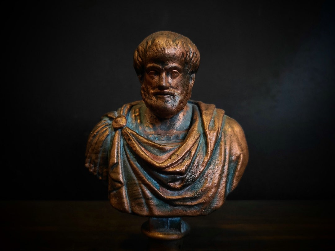 Handmade Copper Patina Aristotle Bust Statue - Etsy