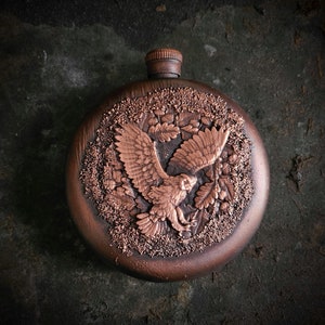 Christmas Owl Ornament Whiskey Hip Flask in a Leather Holster Owl Mug ...