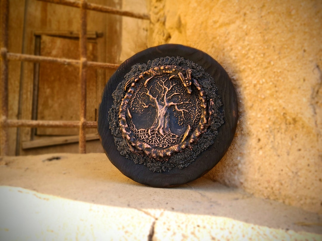 Yggdrasil Wall Decor, Viking Shield, Viking Symbols Wall Art With a ...