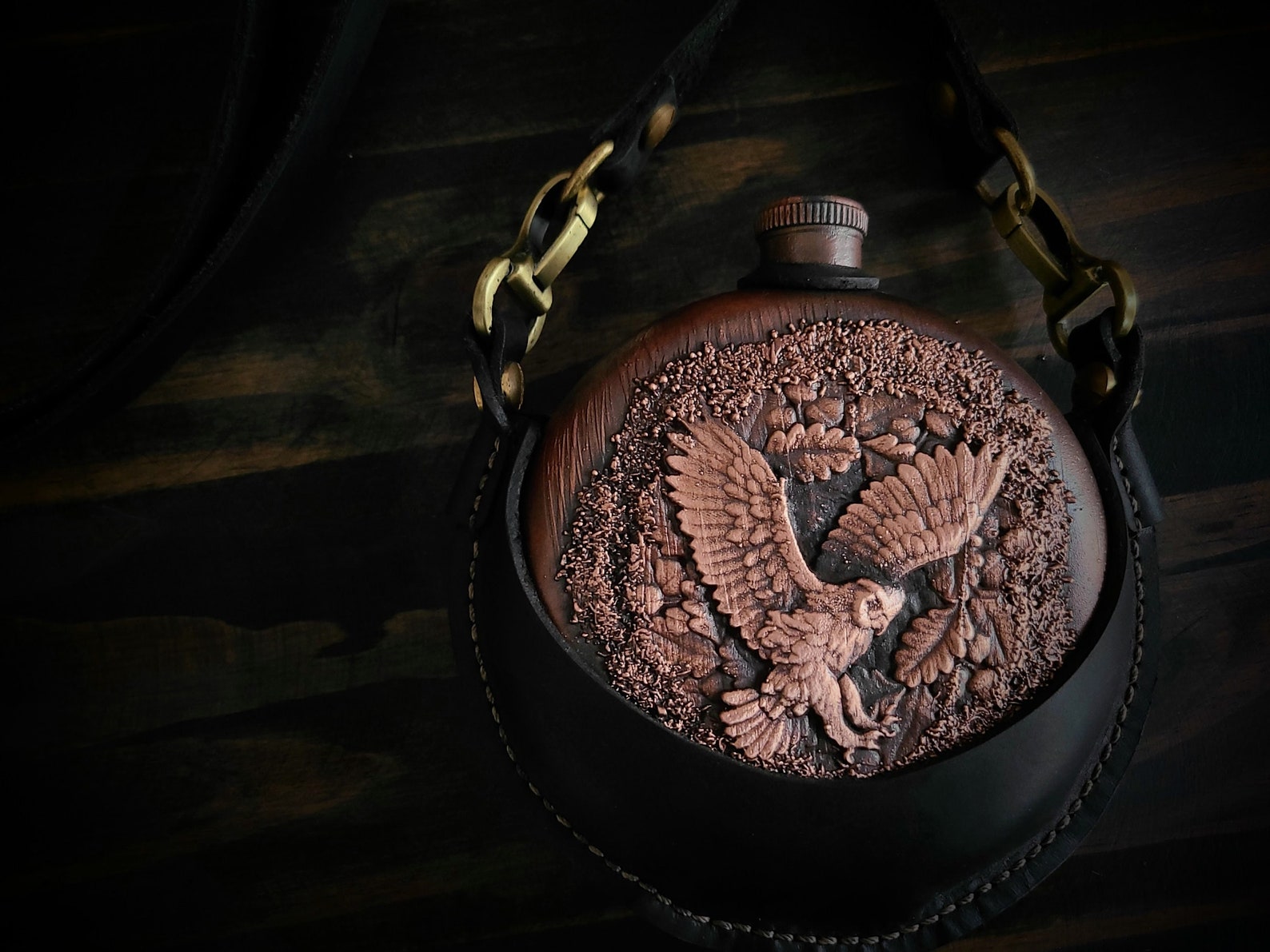 Christmas Owl Ornament Whiskey Hip Flask in a Leather Holster Owl Mug ...