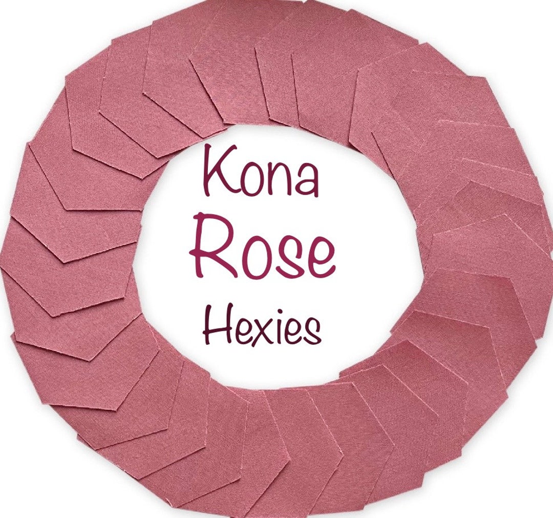 60 Precut Hexagons Kona Rose Solid Robert Kaufman Fabrics English Paper ...