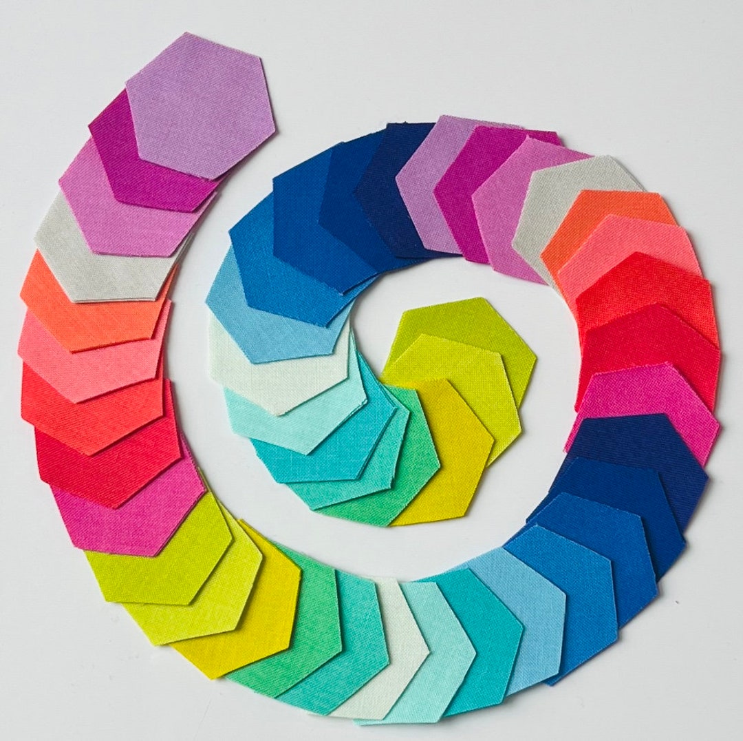 100 Precut Hexagons Tula Pink Solids for English Paper Piecing 3/4-inch ...