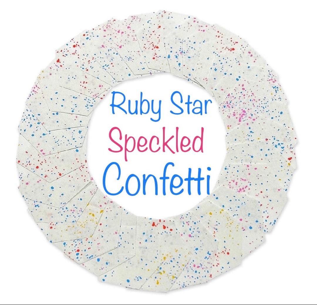42 Precut Hexagons Speckled Confetti Ruby Star Society for Moda Fabrics ...