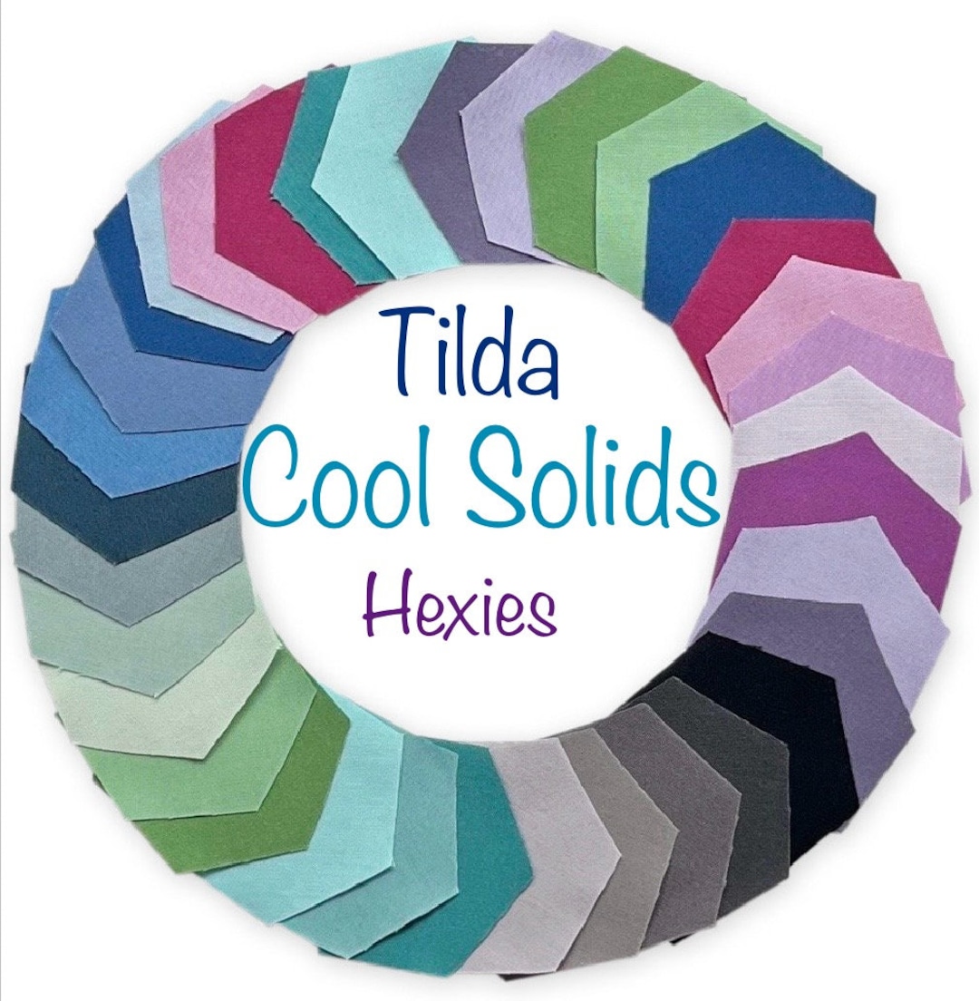 Tilda Cool Solids 46 Precut Hexagons Tilda Fabrics English Paper ...