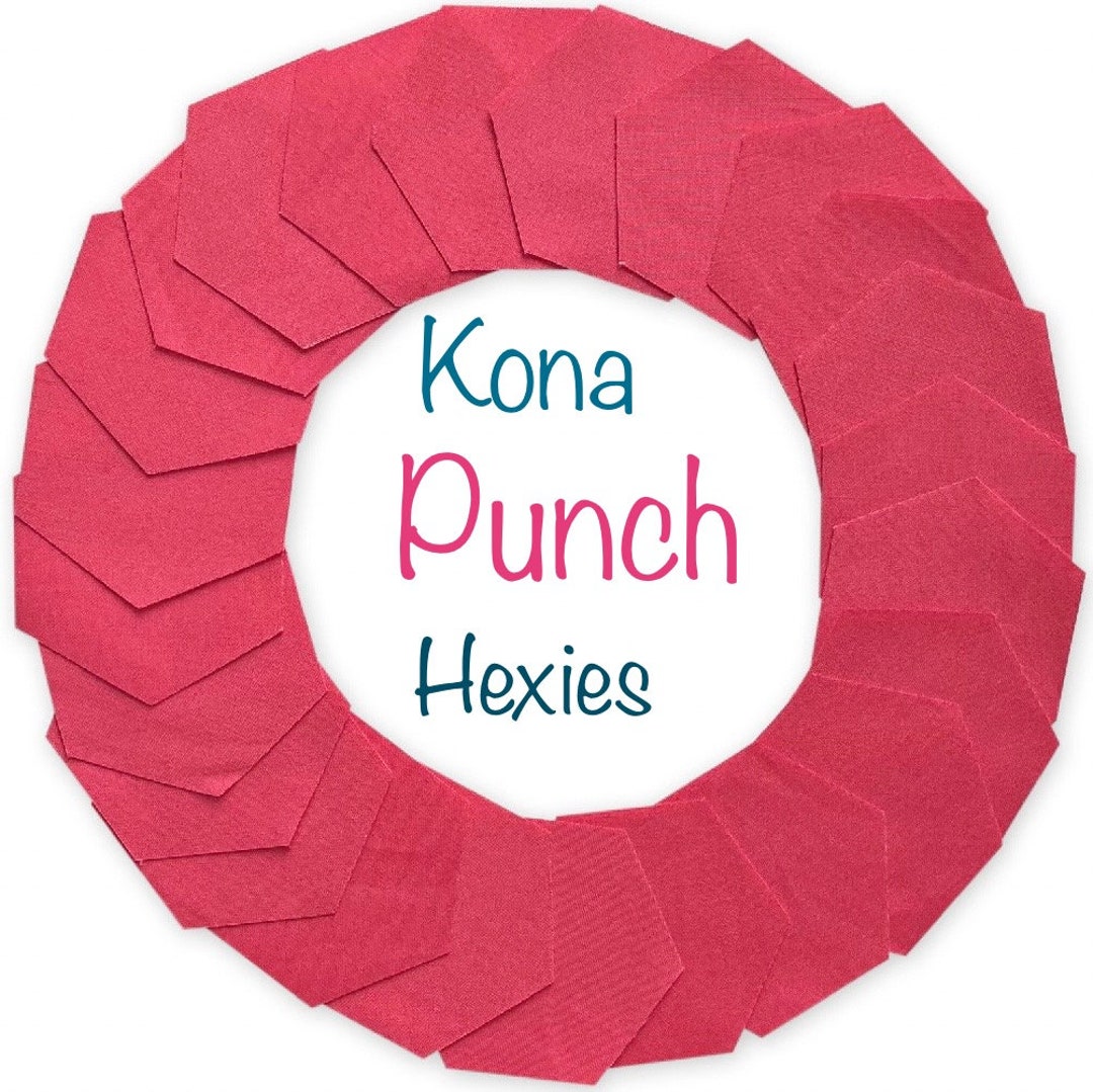 60 Precut Hexagons Kona Punch Solid Robert Kaufman Fabrics English ...