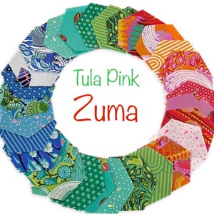 42 Precut Hexagons Tula Pink Zuma for English Paper Piecing Rare ...