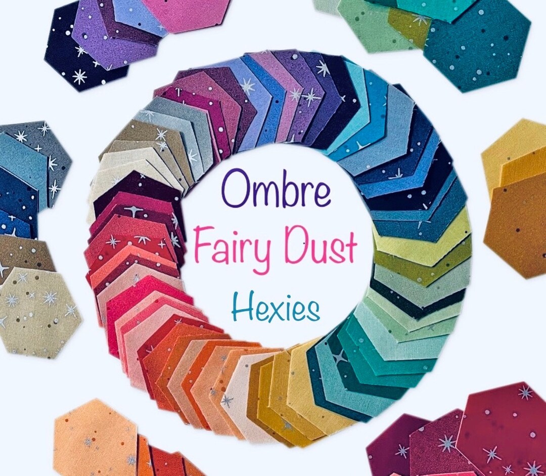 60 Precut Hexagons Ombre Fairy Dust Assorted Prints for Moda Fabrics English Paper Piecing - Etsy