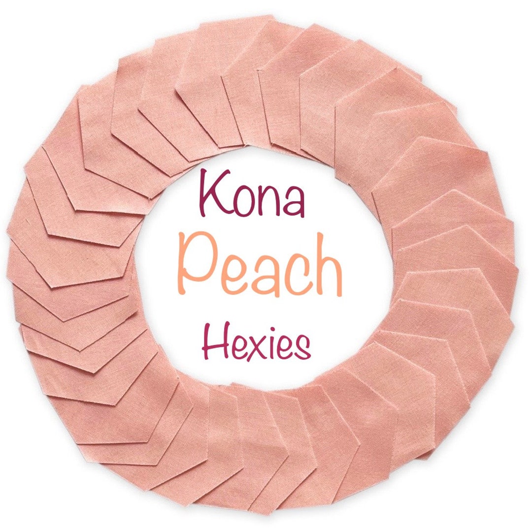 60 Precut Hexagons Kona Peach Solid Robert Kaufman Fabrics English ...