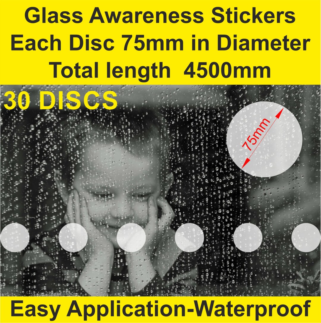 Glass Safety Stickers Glass Awareness Manifestation Etch Effect Window ...