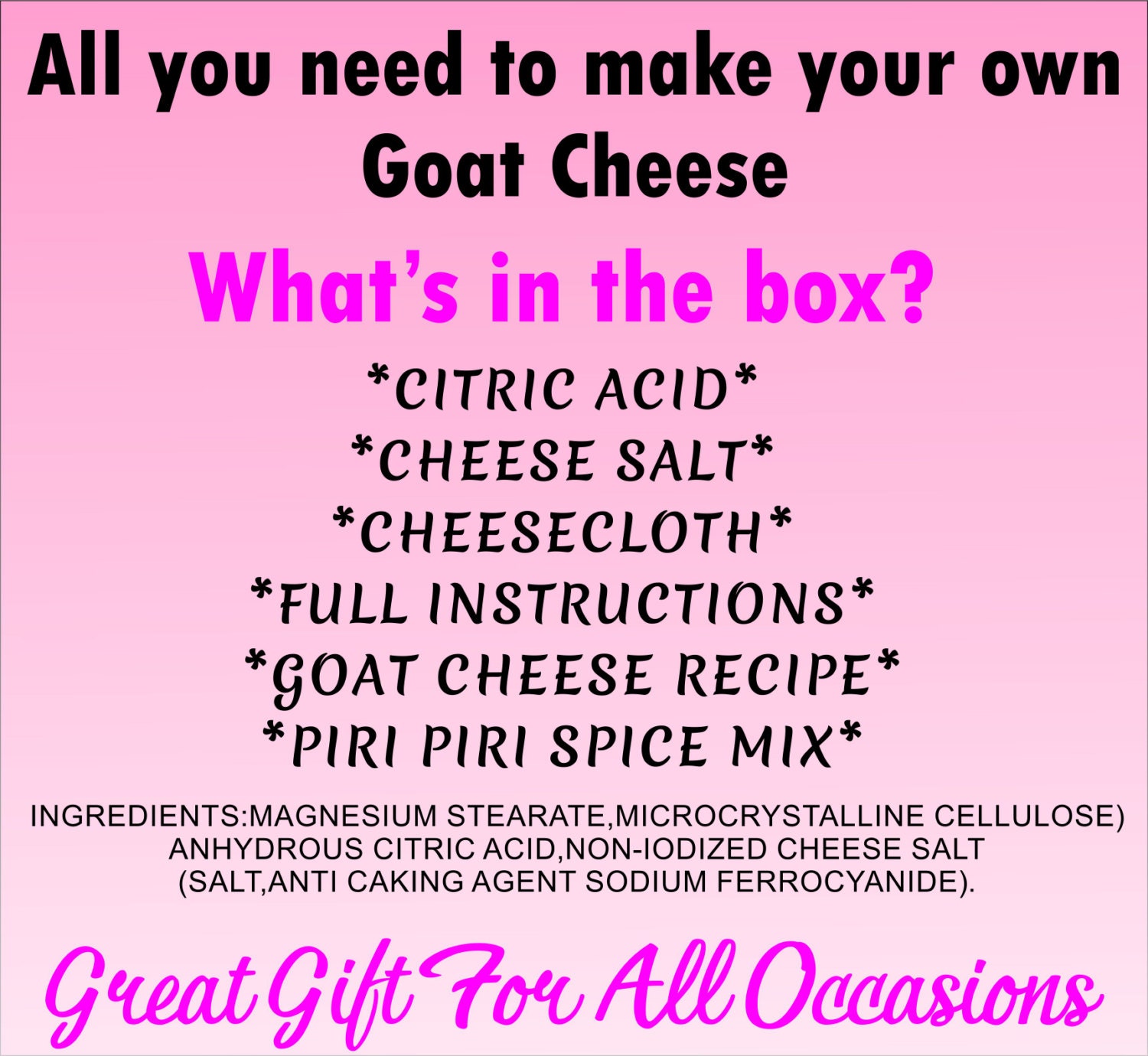Cheese Making KIT Goat Cheese & Piri Piri Great Gift Present Birthday ...
