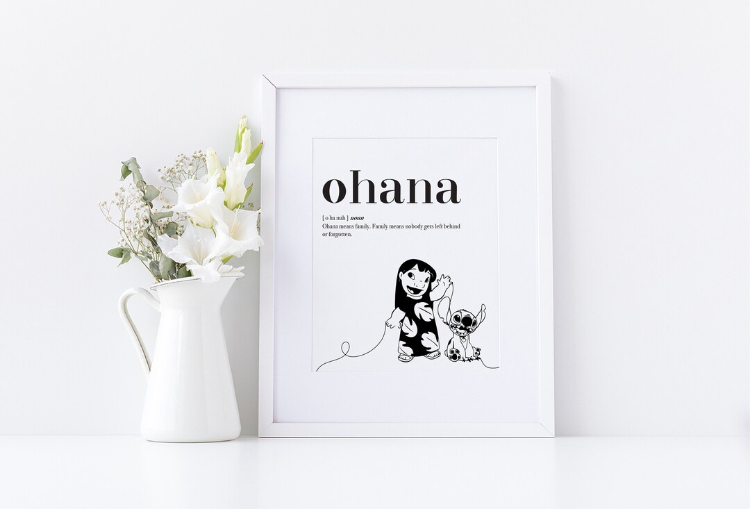 Lilo and Stitch Ohana Disney Digital Print Wall Art Home - Etsy