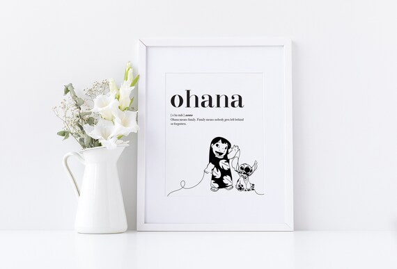 Lilo and Stitch Ohana Disney Digital Print Wall Art Home - Etsy