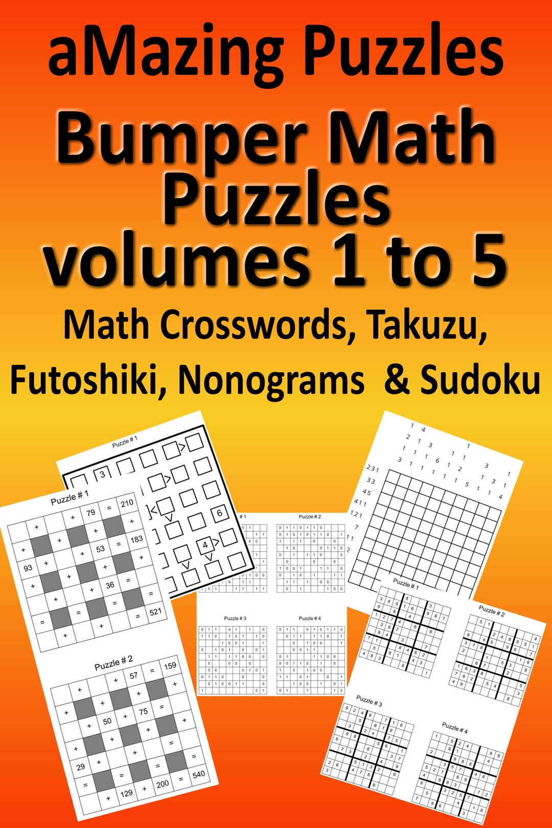 Bumper Math Puzzles Collection Math Crosswords, Nonograms, Takuzu ...