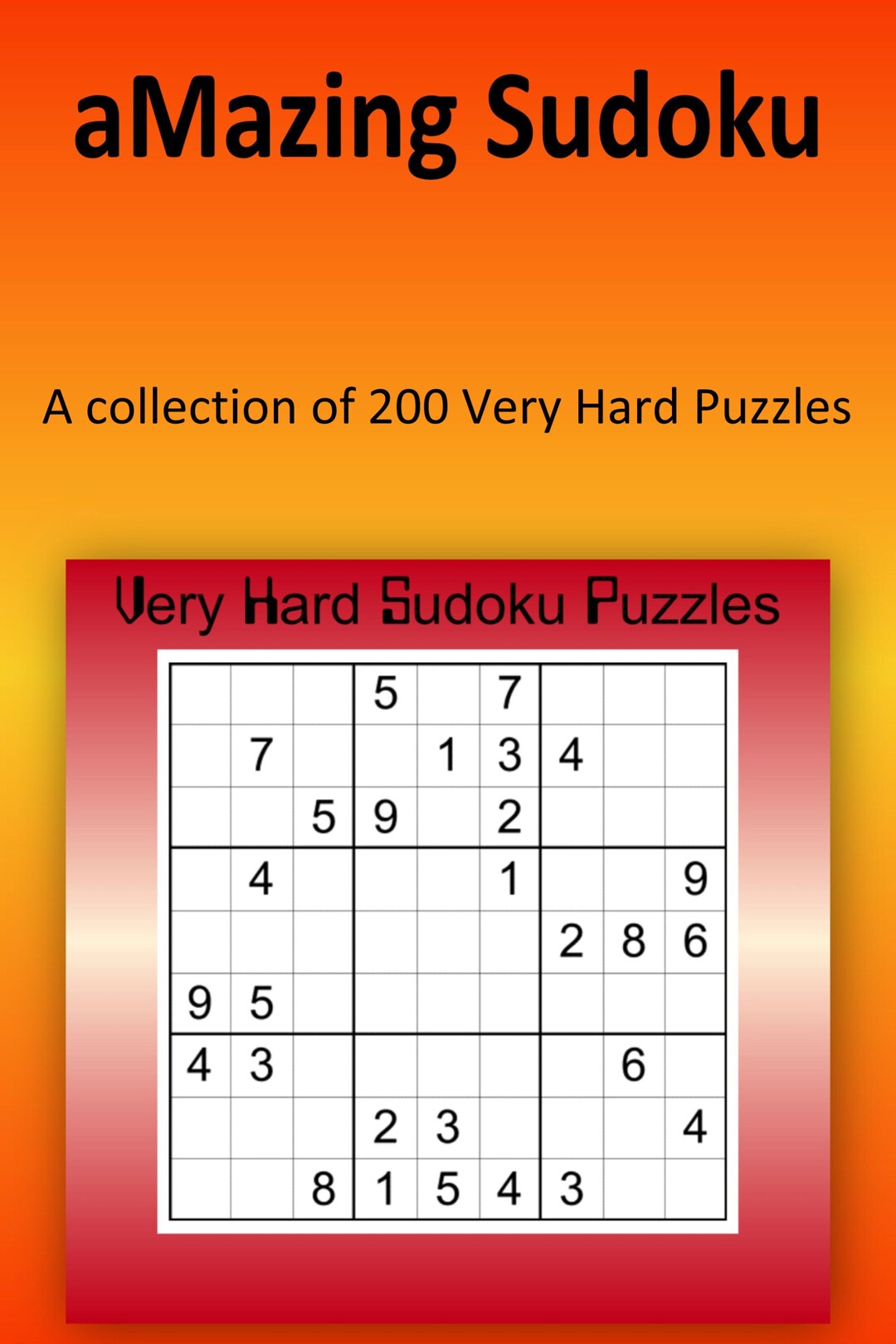 Amazing Sudoku 200 Very Hard Printable Digital Download Puzzle Book ...