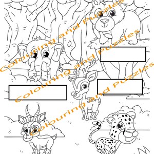 Kid's Jungle Activity Kit Drawing Printable Digital Download for ...