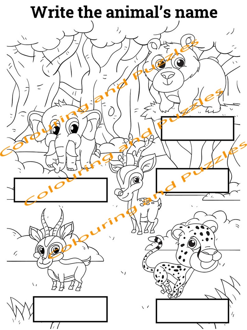 Kid's Jungle Activity Kit Drawing Printable Digital Download for ...