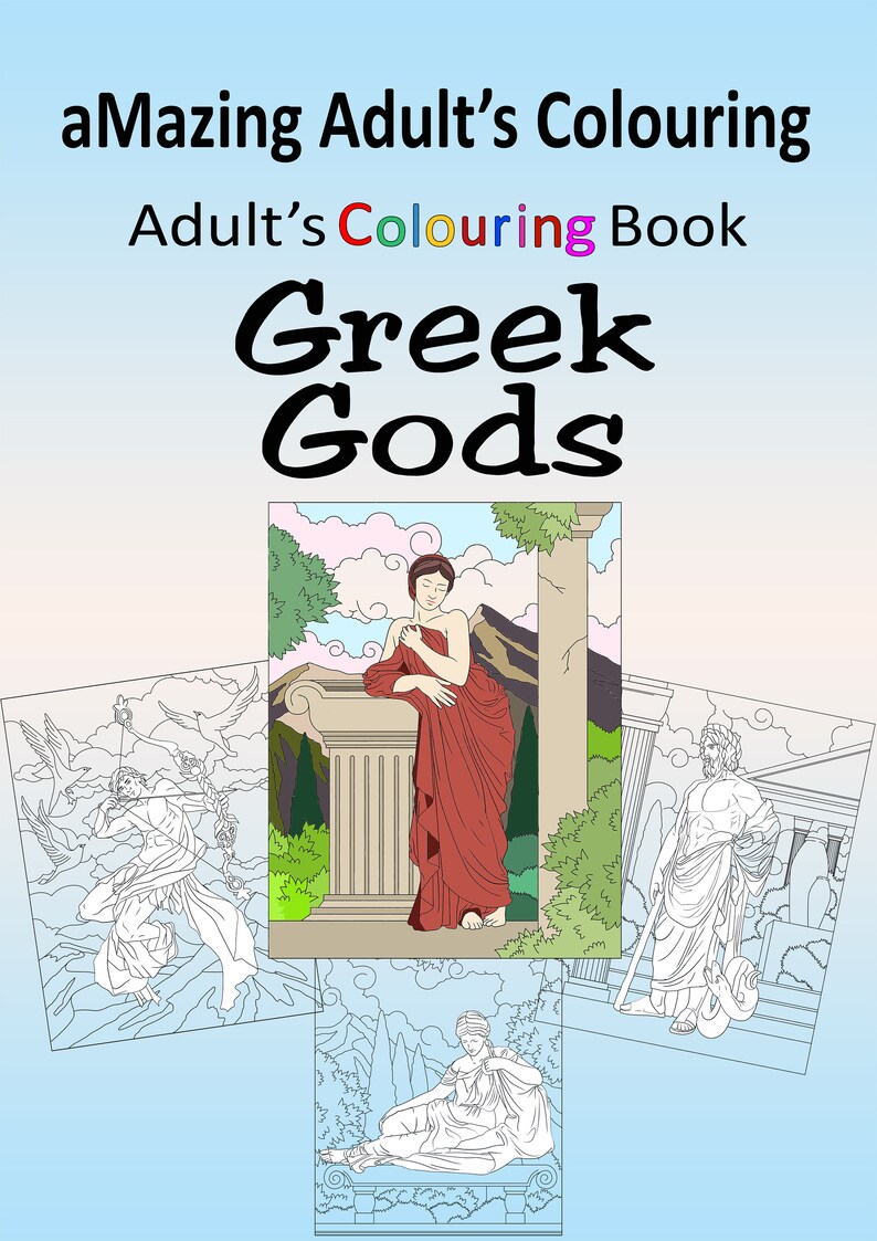 Greek Gods Two Home Printable Colouring Books Plus Digital - Etsy