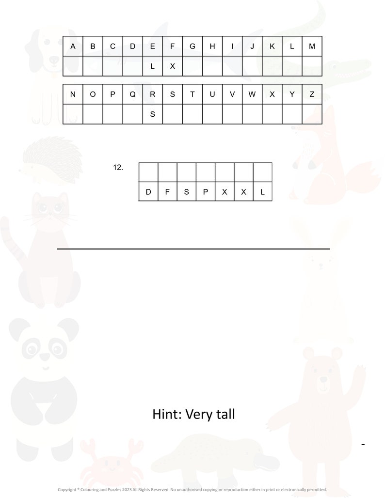 Animals Cryptogram Puzzle Book Cipher Puzzles Word Puzzles Brain ...