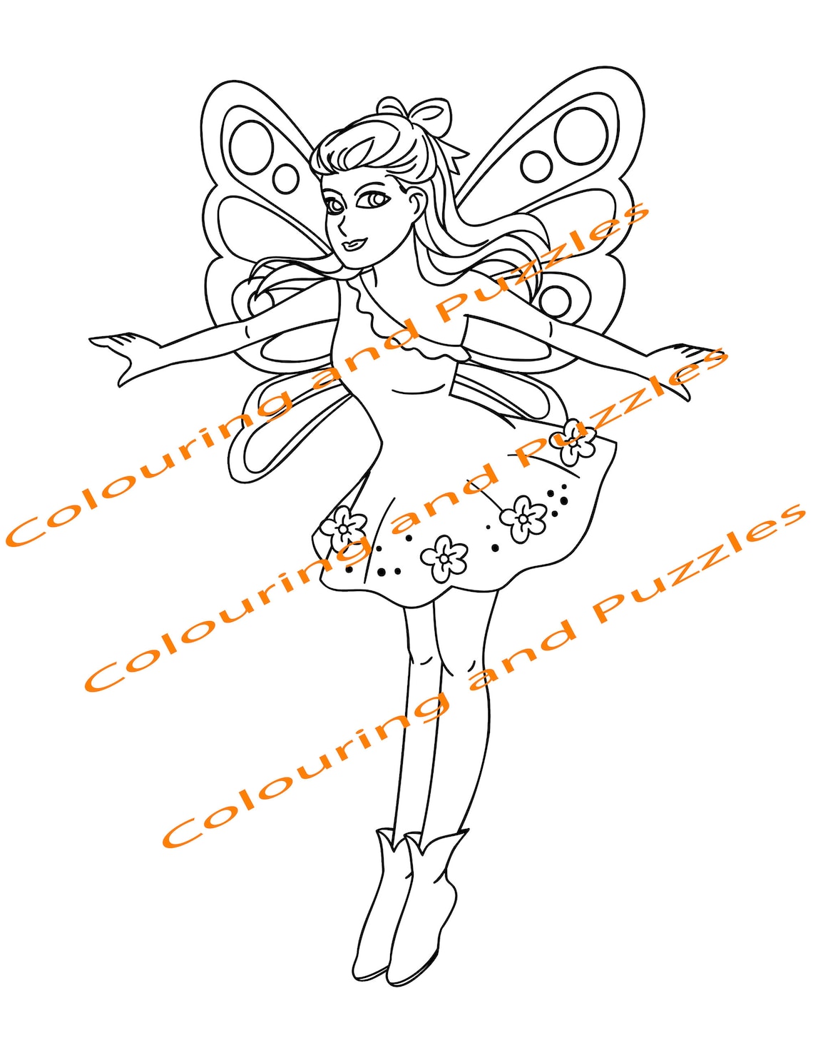 Children's Colouring Book Fairies Printable Digital Download for Kids ...