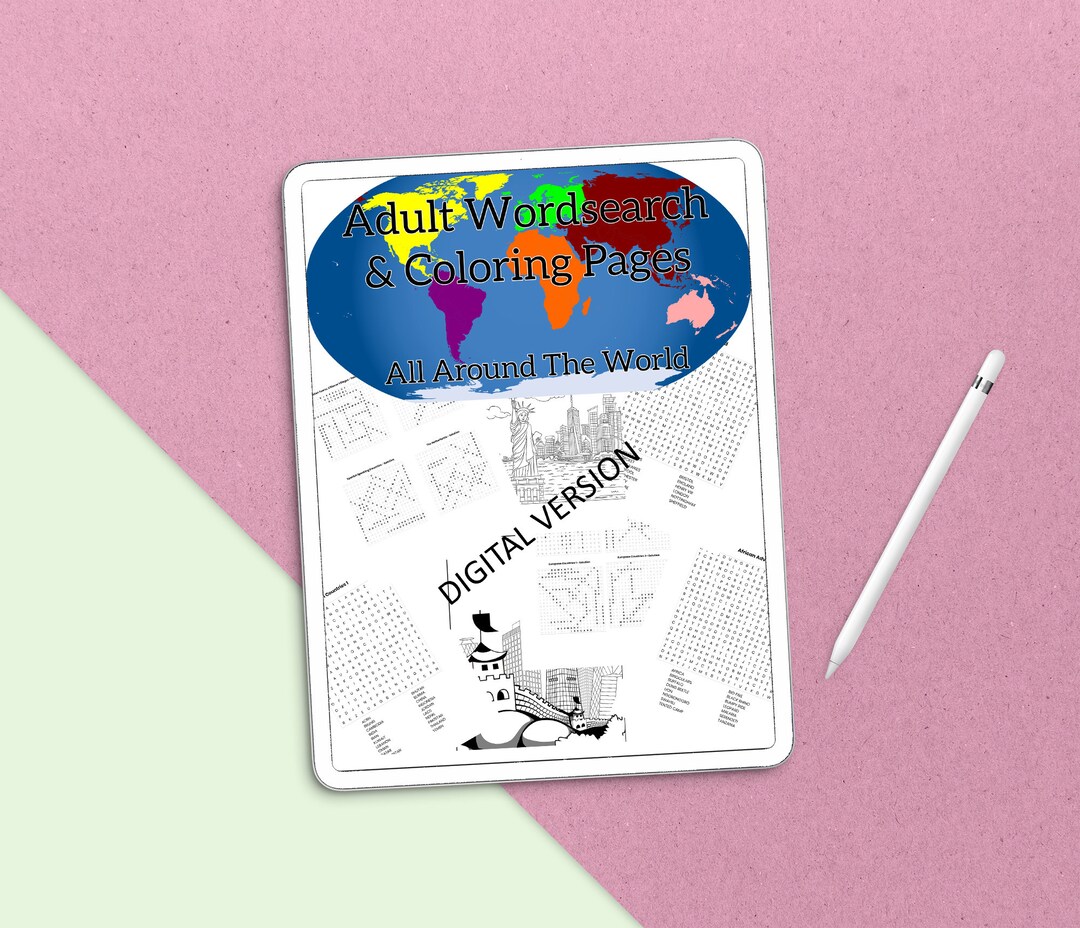 Digital Wordsearch Puzzle and Colouring Book All Around the World ...
