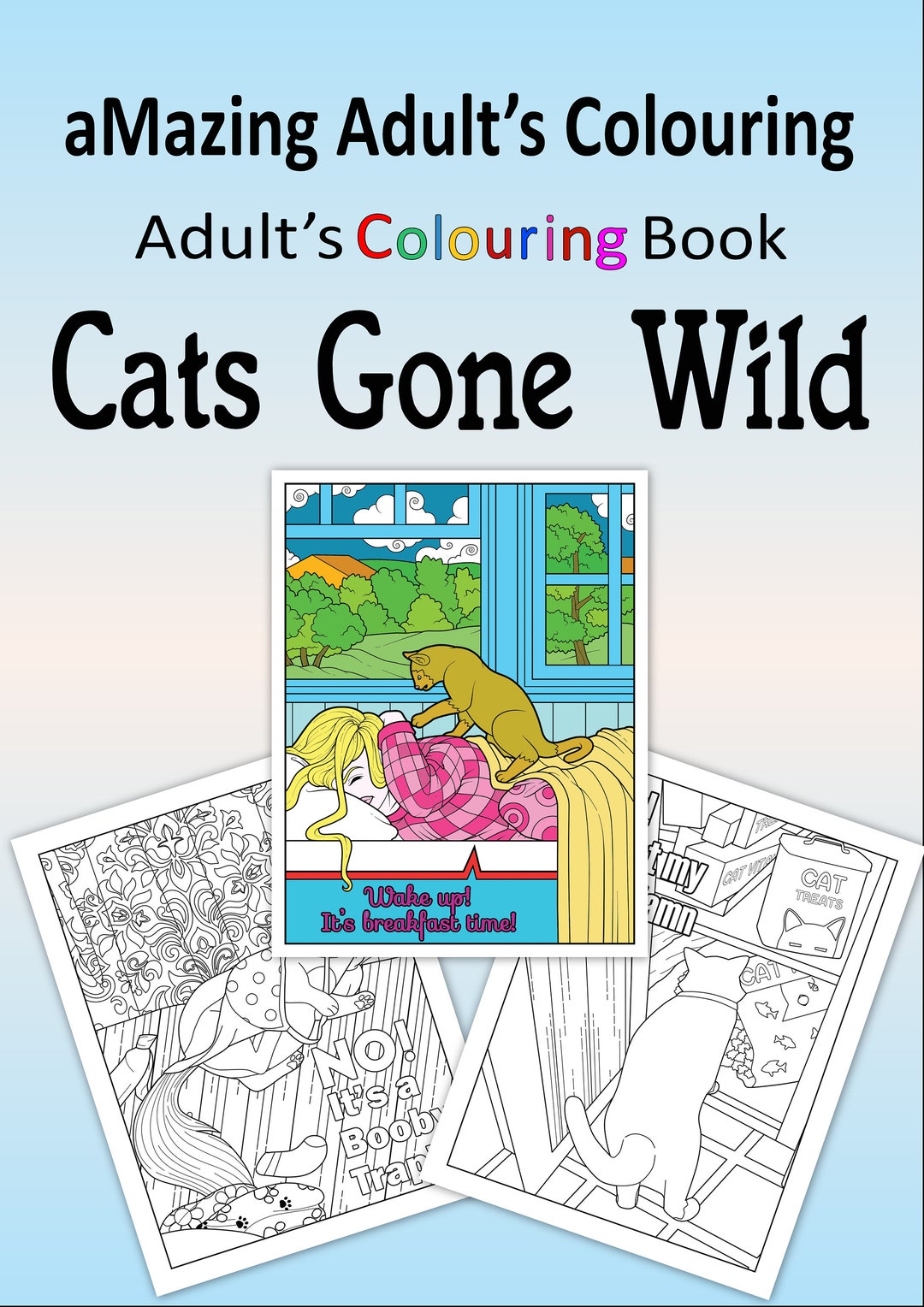 Amazing Adult Colouring Cats Gone Wild and Cat Crazy Printable Digital ...