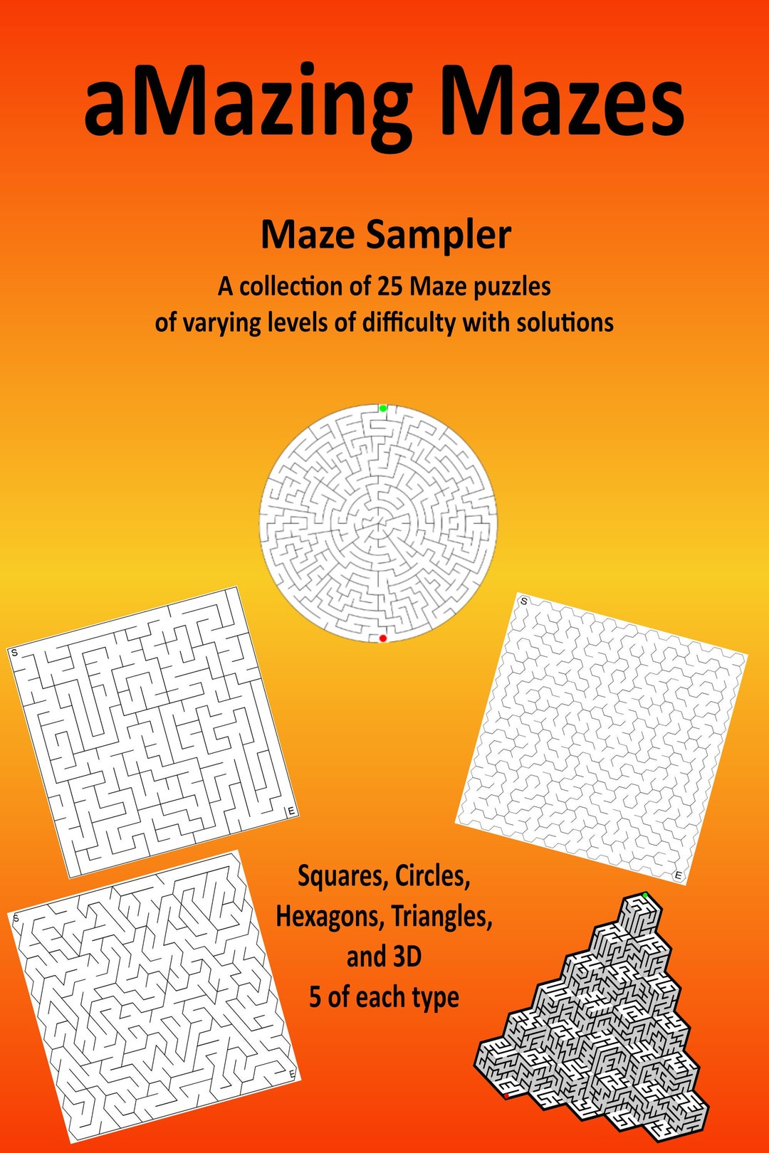 25 Maze Puzzle Book: Geometric Shapes for Adults & Teens (digital ...